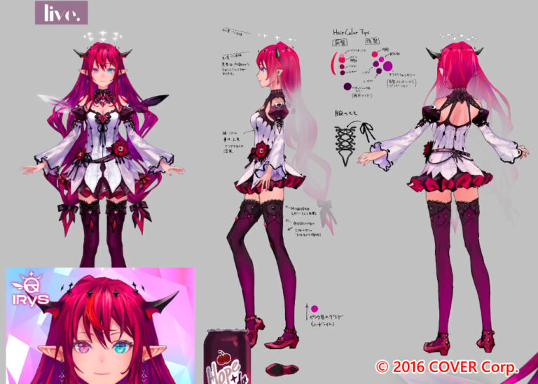 【IRyS】三面図・設定資料など【ホロライブ】 | らくハレ（楽、晴れ。）